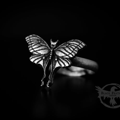 Deaths Head Luna Moth Bug Ring Adjustable Gothic Ring - Etsy UK