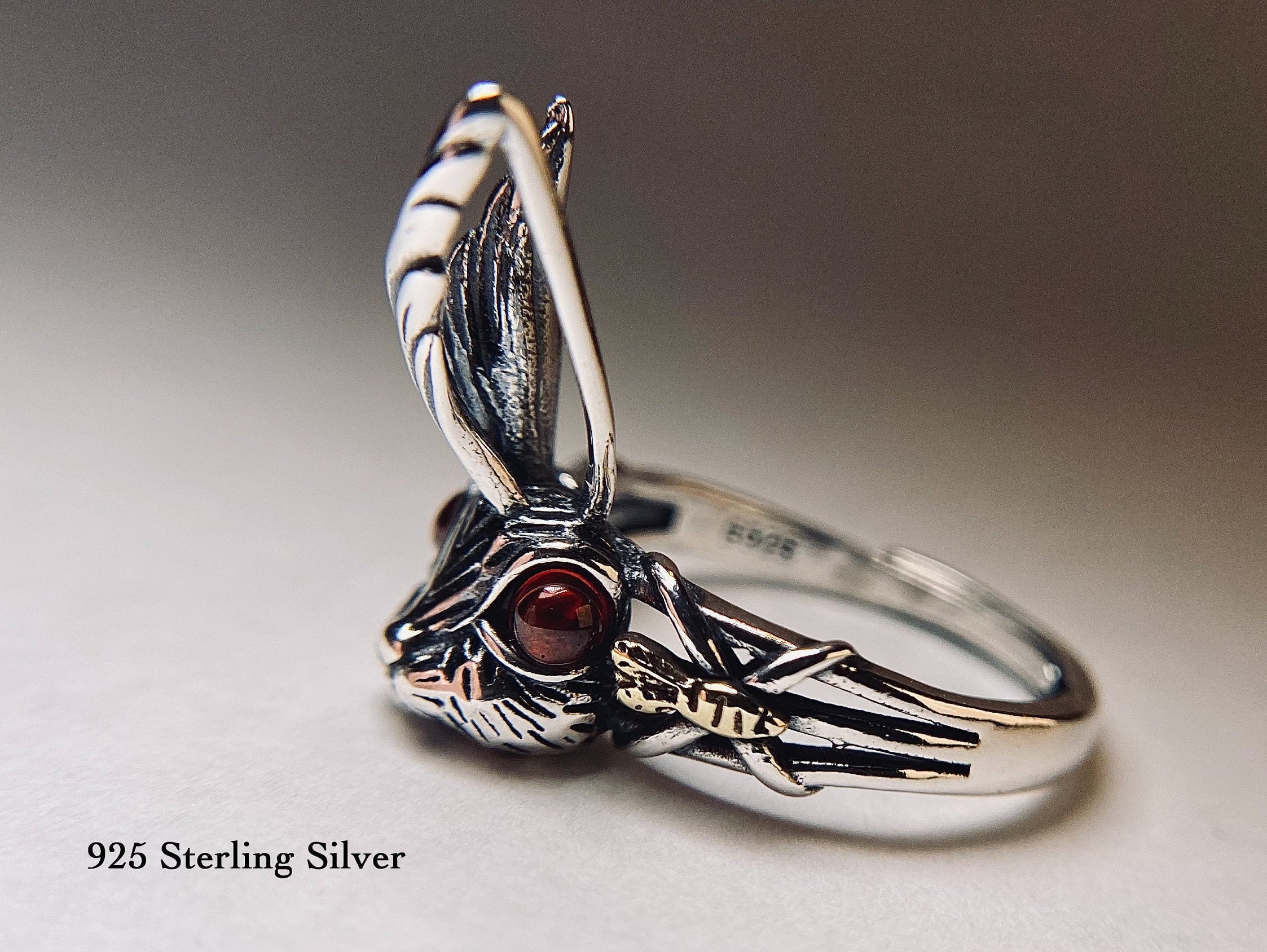 Sterling Silver Rabbit Ring Adjustable Ring Rabbit Lover | Etsy