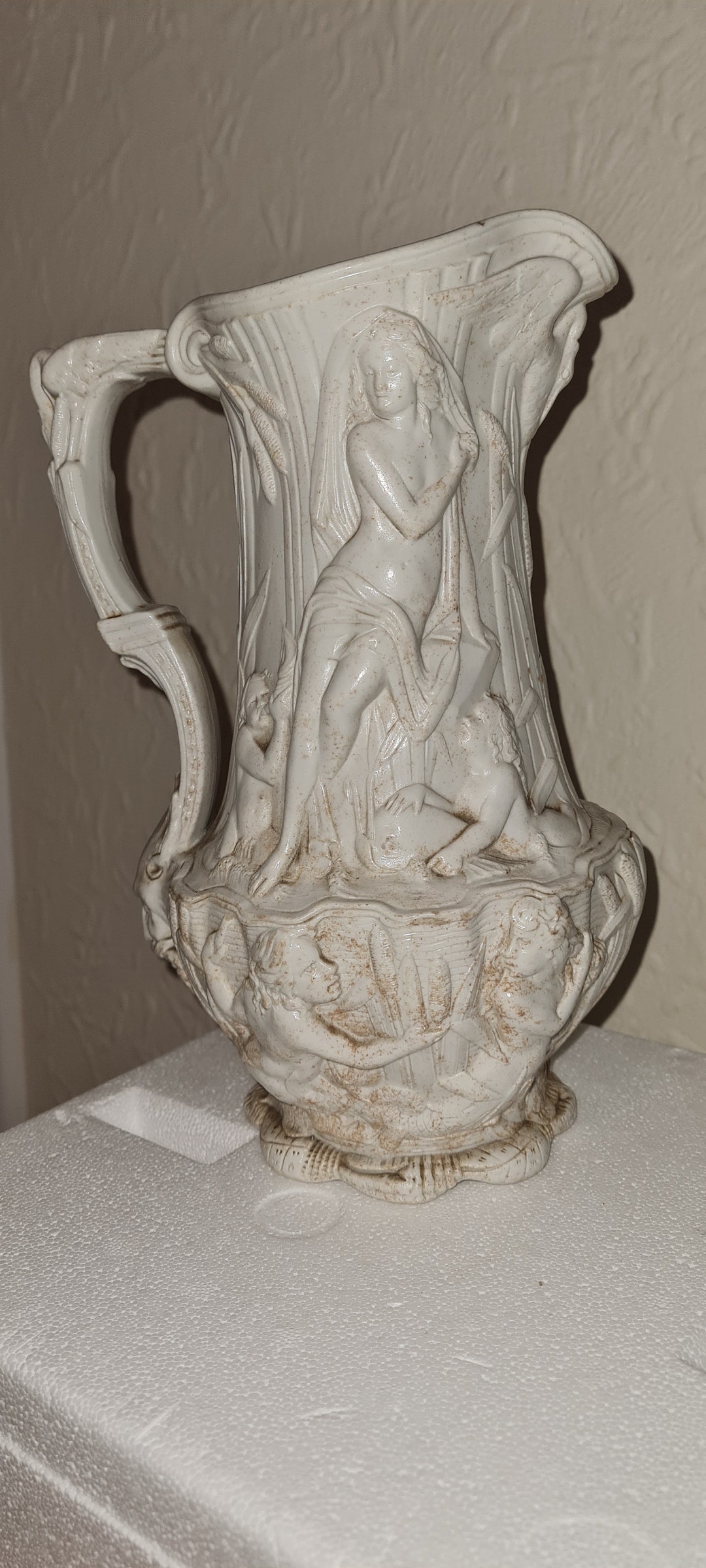 Exquisite Charles Meigh Stoneware Jug amphitrite 1856 Victorian ...