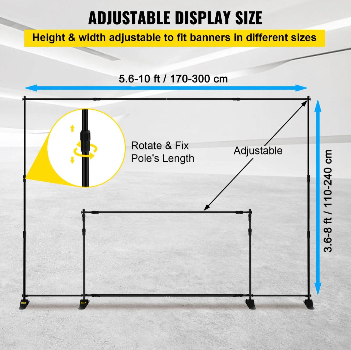10ft X 7ft Adjustable Telescopic Backdrop Stand | Trade Event Shows ...