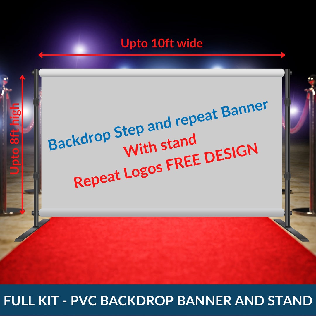PVC Backdrop Logo Banner With Stand - Step and Repeat Logos, Repeat ...