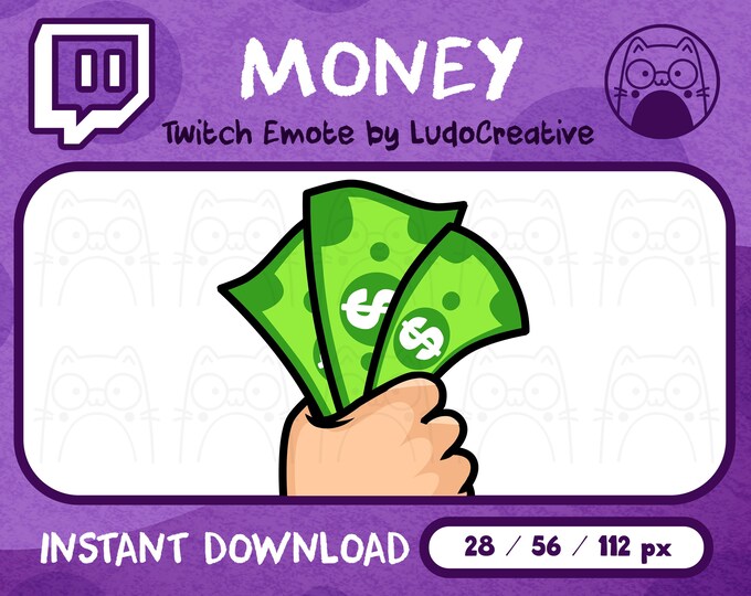 Twitch Money Emote Cute Cartoon Donation Emote for Twitch - Etsy