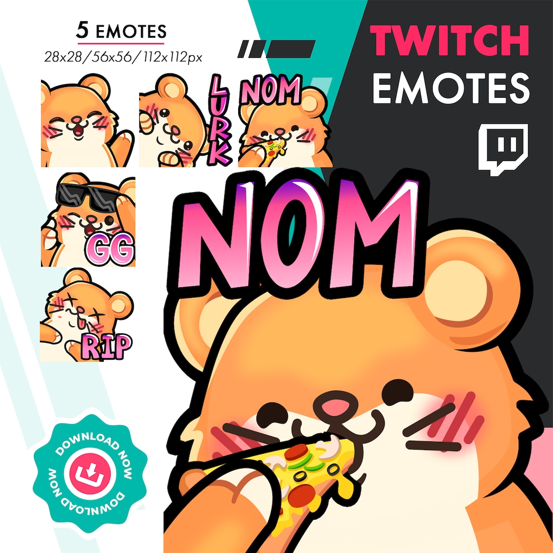Hamster Emote Pack | 5 Cute Mouse RIP, GG, Lurk Emote for Twitch ...