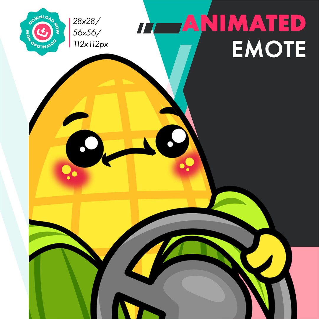 Animated Corn Driving Emote, Animated Steering Wheel Emote for Twitch ...