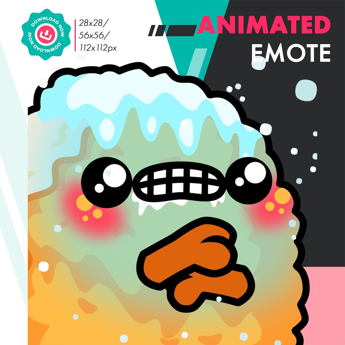 Animated Chicken Nugget Cold Emote, Cute Fried Chicken Freezing Emote ...