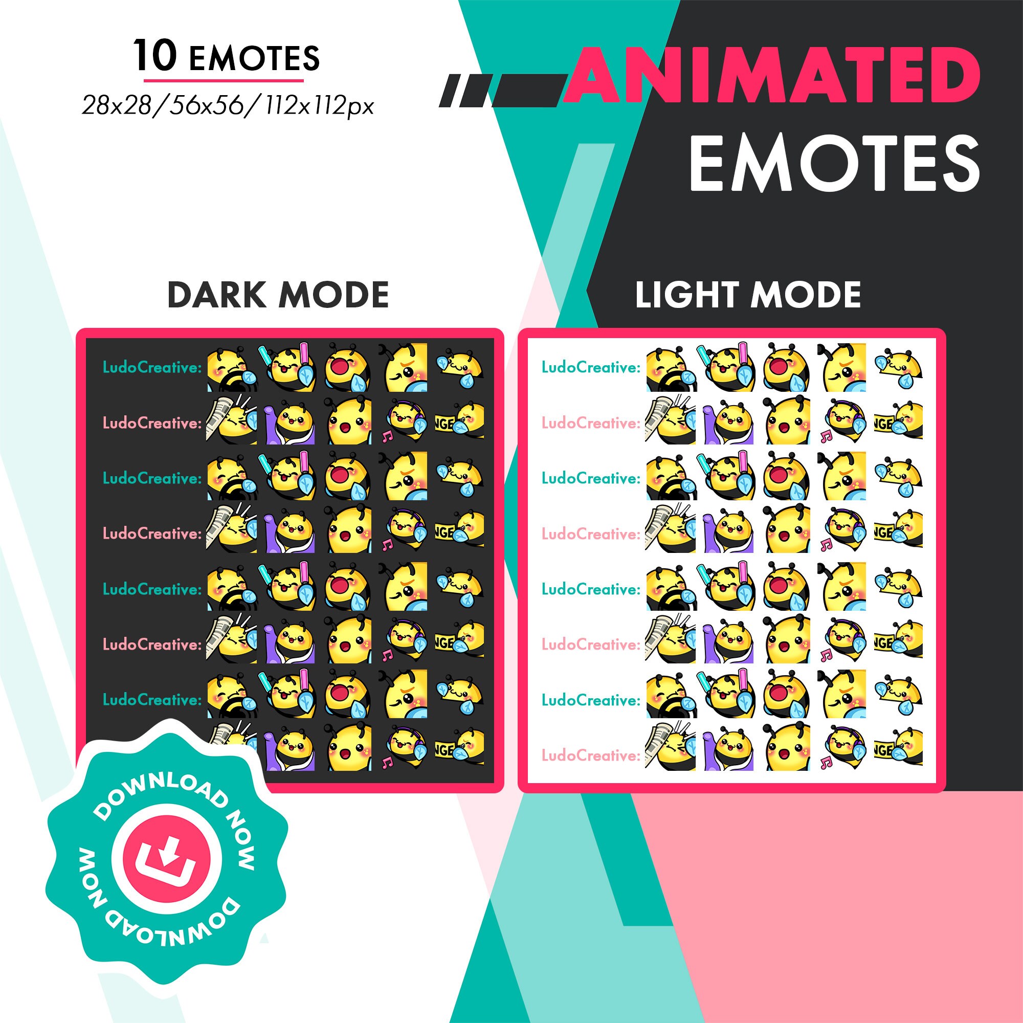 Animated Bee Emotes Pack, 10 Cute Wasp Steer, Dance, Pop Emote Set for ...