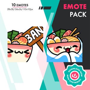 Ramen Emote Pack, 10 Cute Noodle Hi, Rip, WOW Emote Set for Twitch ...