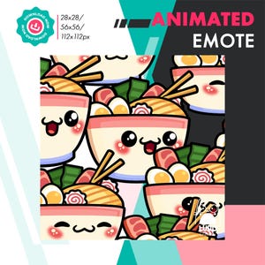 Animated Ramen Raid Emote, Cute Noodle Emote for Twitch, Youtube, Kick ...