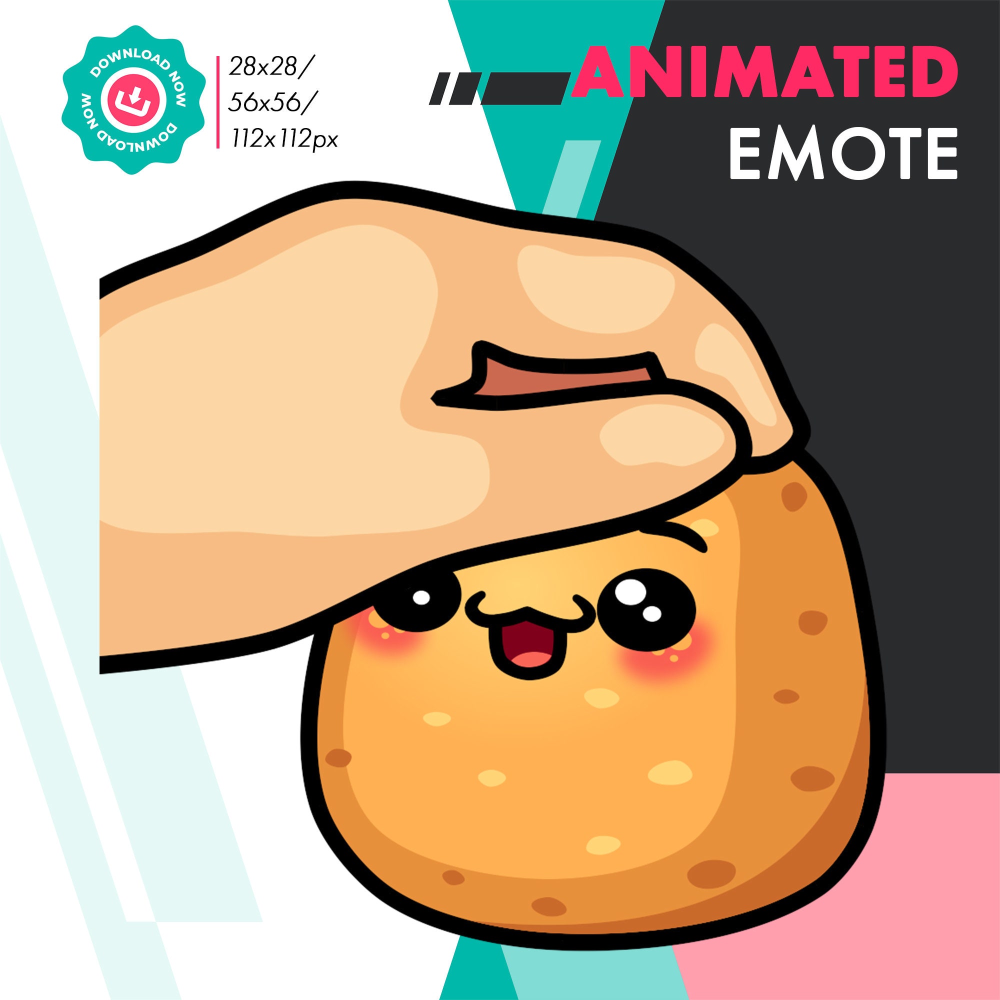 Animated Pet Emote, Cute Potato Petting Emote for Twitch Streamers - Etsy