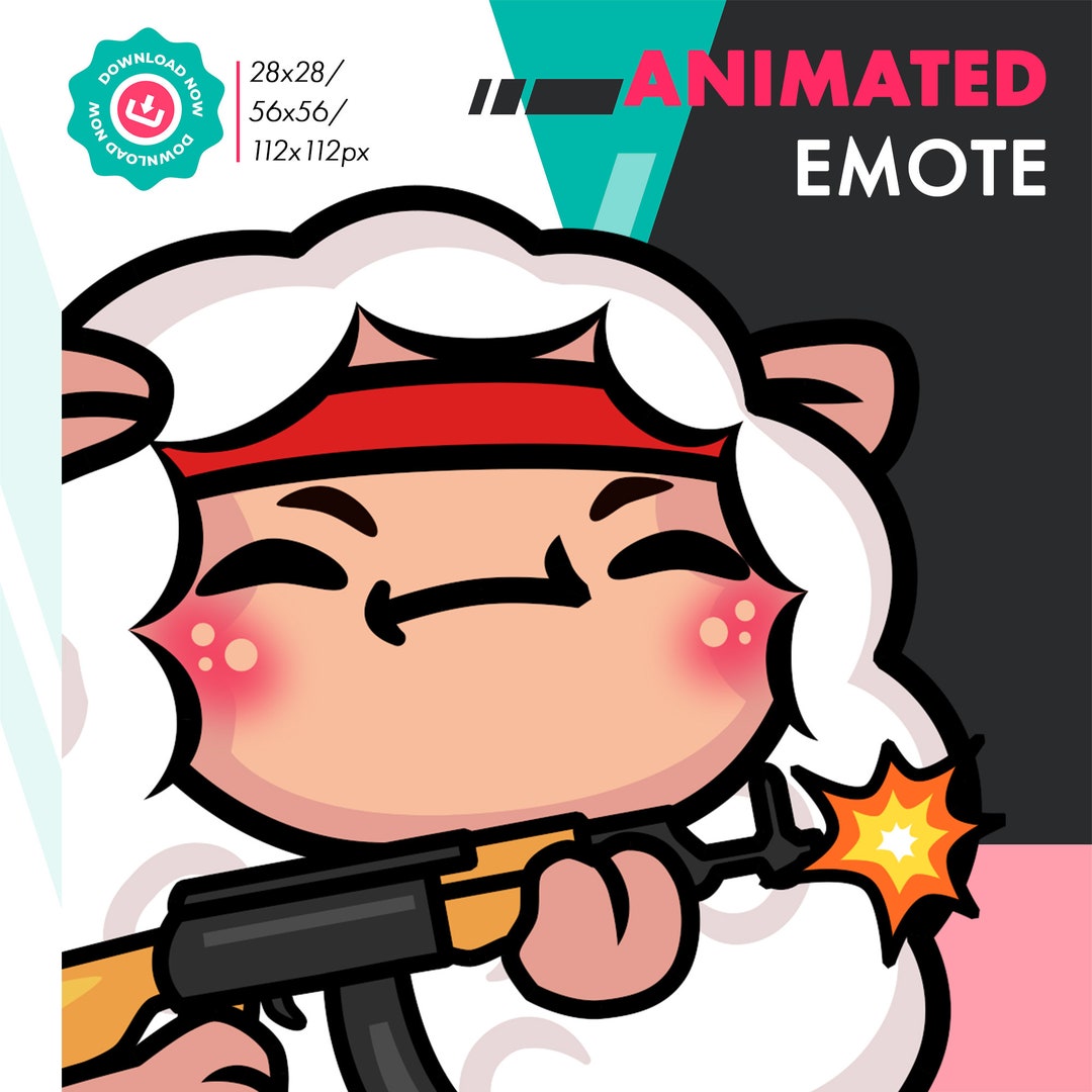 Animated Aim Emote, Cute Lamb Aim Emote for Twitch Youtube Discord Kick ...