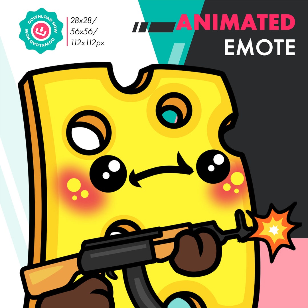 Animated Aim Emote, Cute Cheese Gun Emote for Twitch Youtube Discord ...