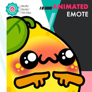 Animated Lemon Shy Emote, Cute Lemon Fingers Emote for Twitch Youtube ...