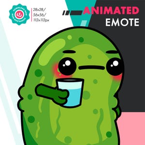Animated Pickle HUH Emote, Cute Gherkin Confused Emote for Twitch, Kick ...