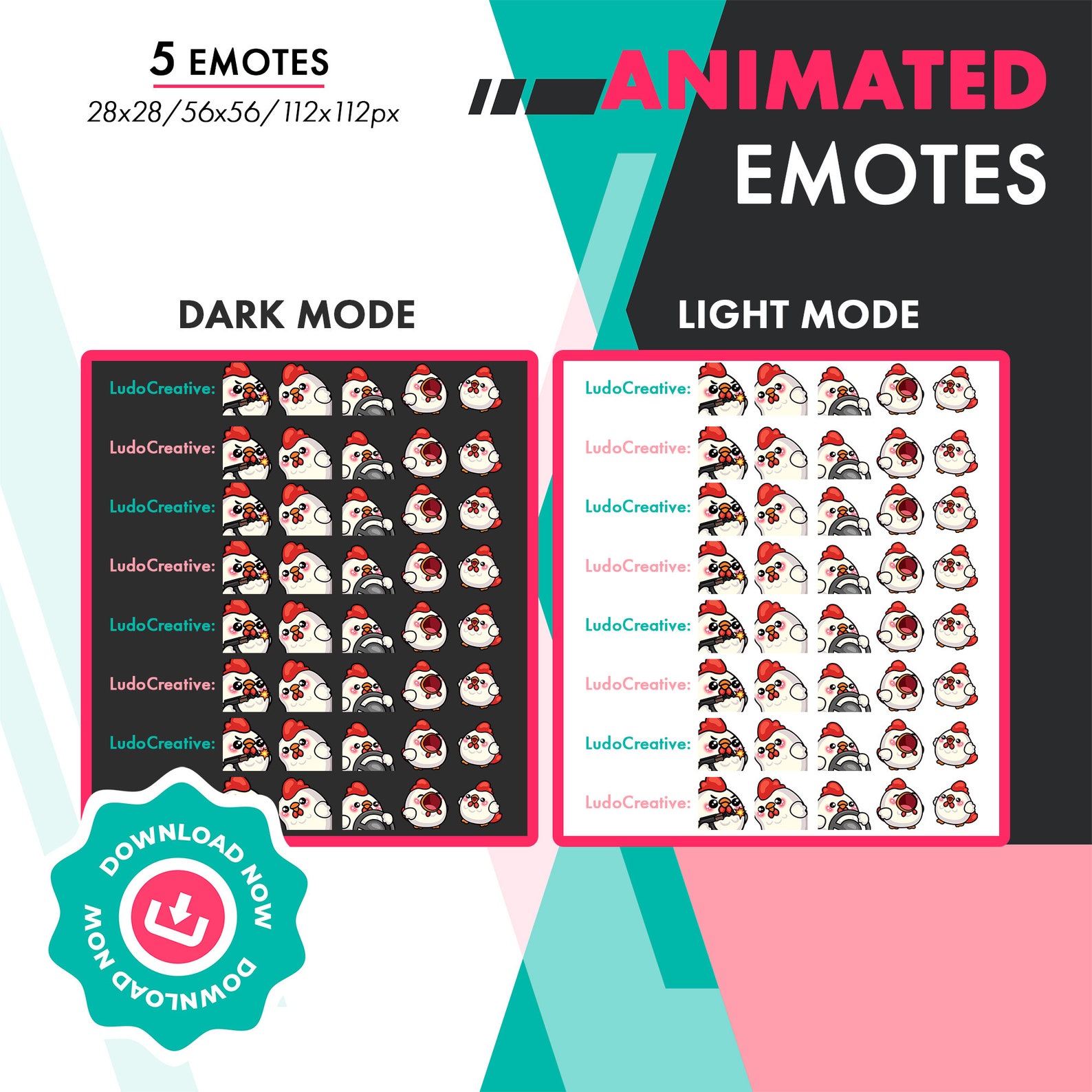 Animated Chicken Emotes Pack, 5 Cute Chick Aim, Dance, Steering Wheel ...