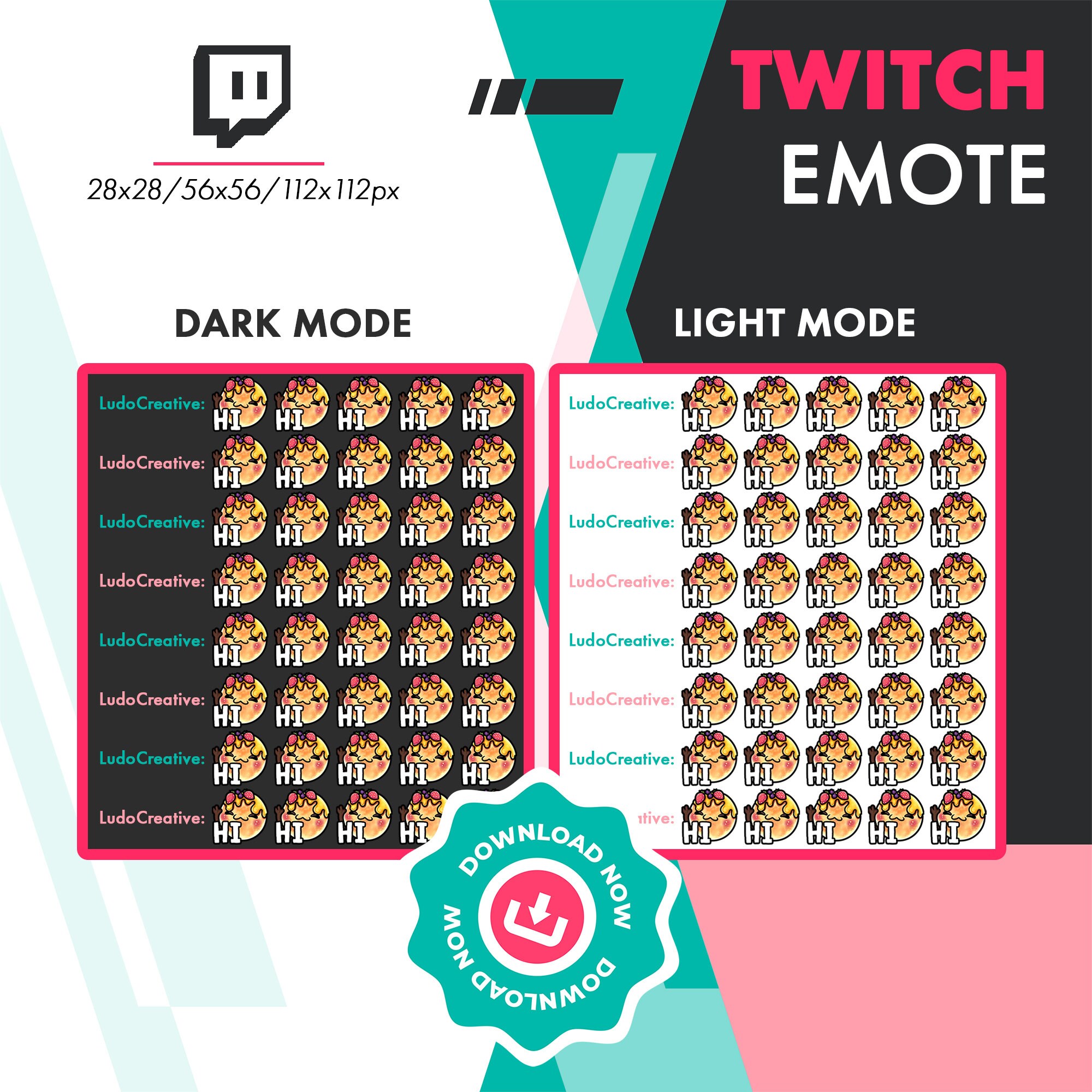 Twitch Pancake Emote | Cute Pancake Hi Emote for Streamers - Etsy