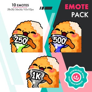 Nugget Bit Emote Pack, Cute 10 Fried Chicken Trophy Bit, Tier Emote Set ...