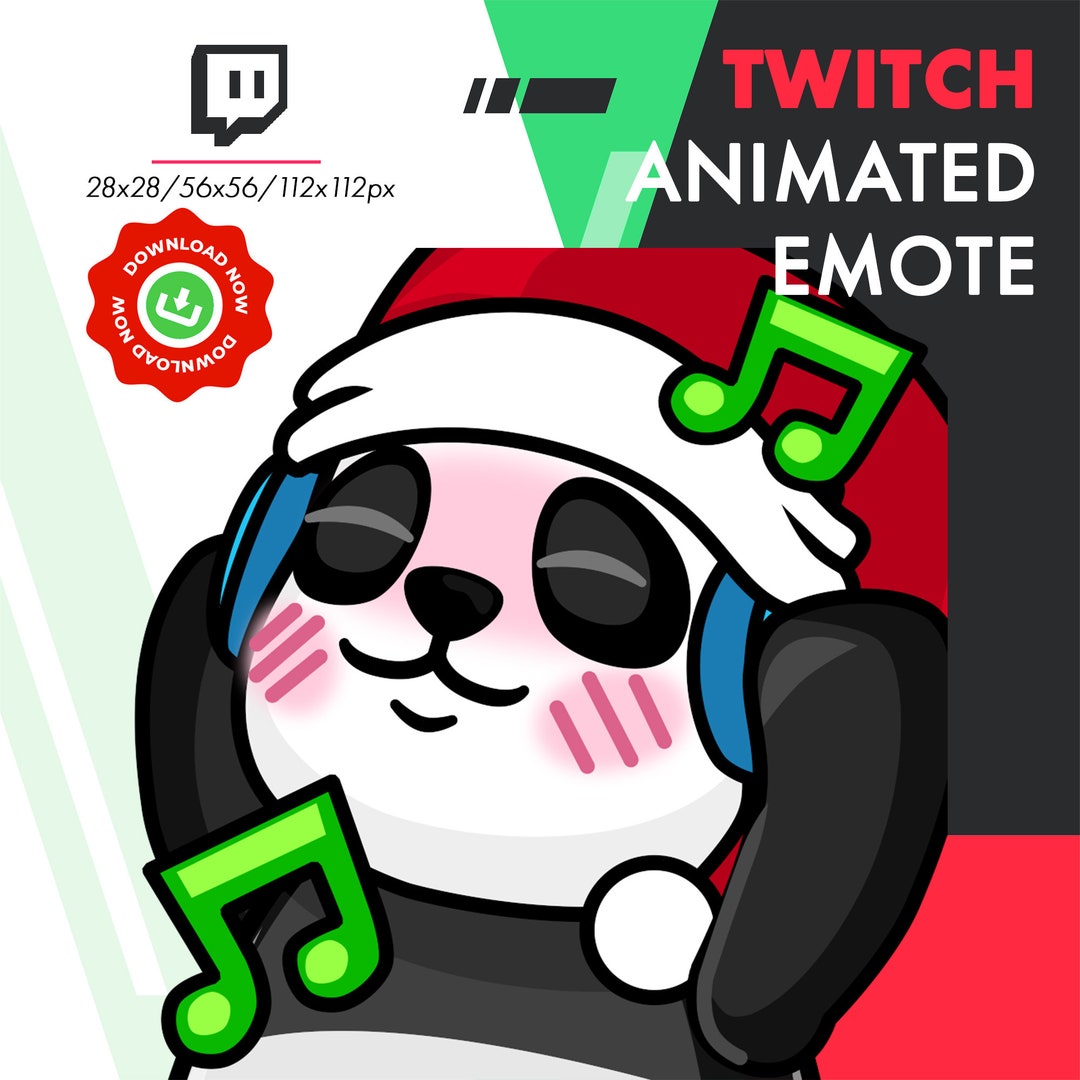 Christmas Animated Emotes, Cute Panda Jam Emote for Twitch Youtube ...