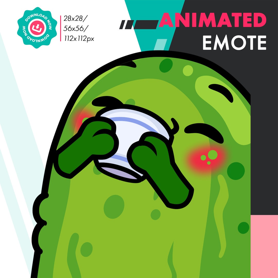 Animated Sip Emote, Cute Pickle Drinking Emote for Twitch Youtube ...