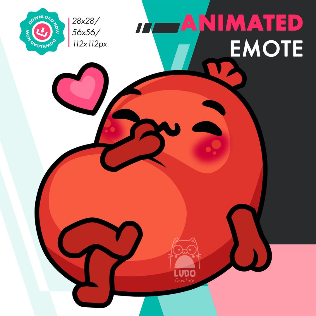 Animated Sausage Kiss Emote, Animated Frankfurter Blowing a Kiss Emote ...