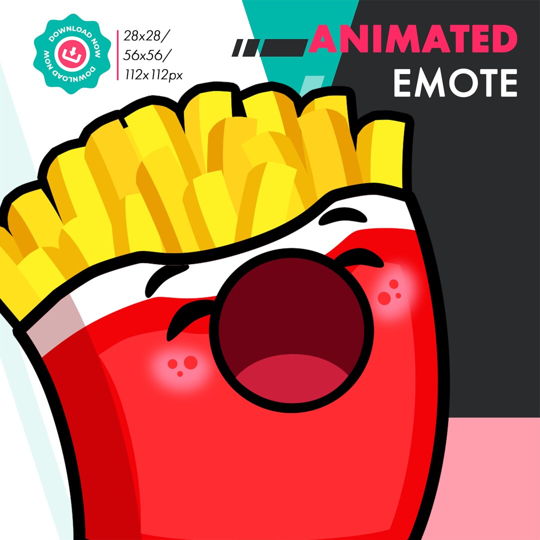 Animated French Fries POP Emote, Animated Potato Chips Emote for Twitch ...