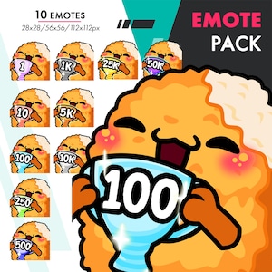 Nugget Bit Emote Pack, Cute 10 Fried Chicken Trophy Bit, Tier Emote Set ...