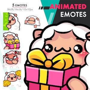 Animated Lamb Emotes Pack 4, 5 Cute Gift, Bongo Tap, Cheer Emote Set ...