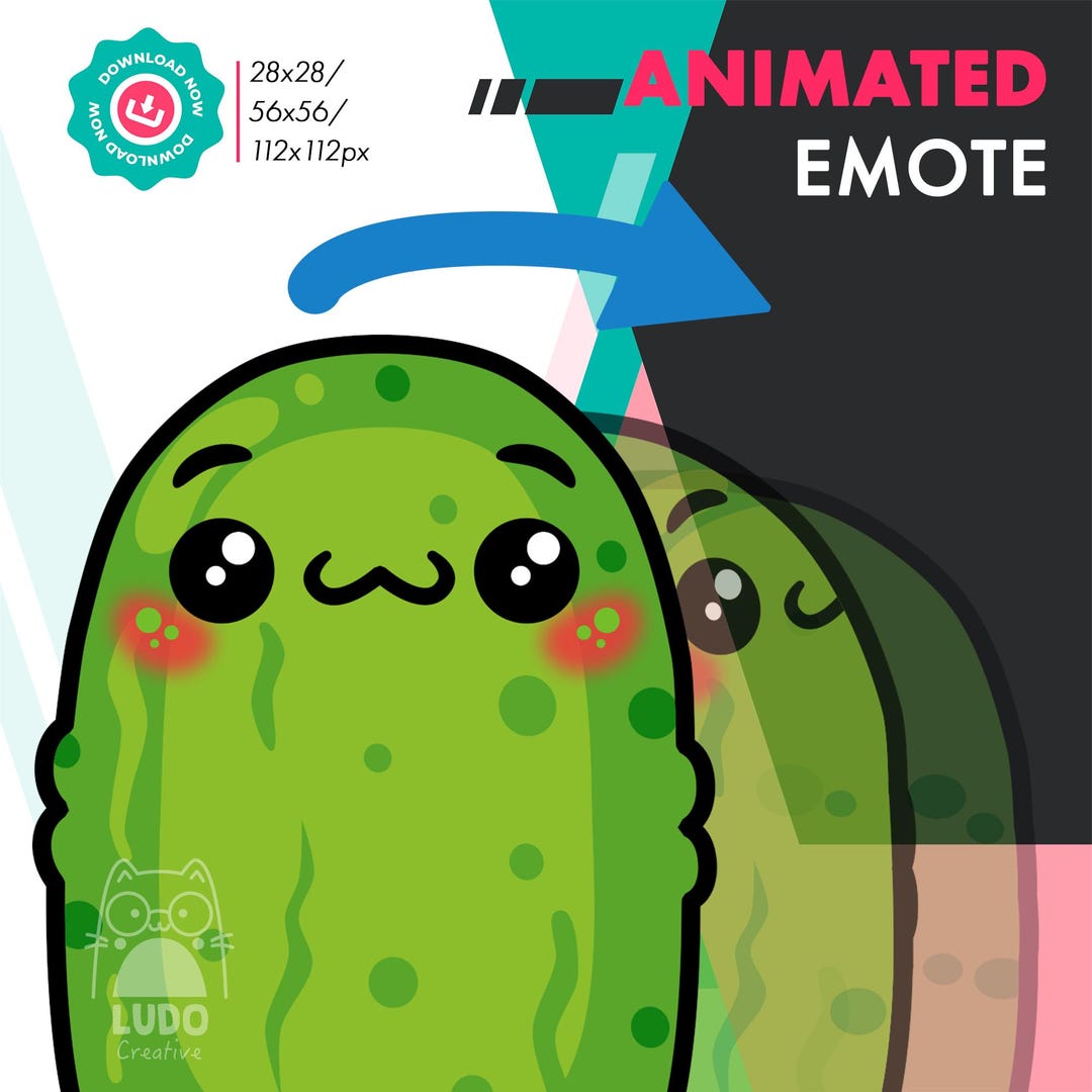Animated Pickle Spin Emote, Cute Pickle Spinning Around Emote for ...