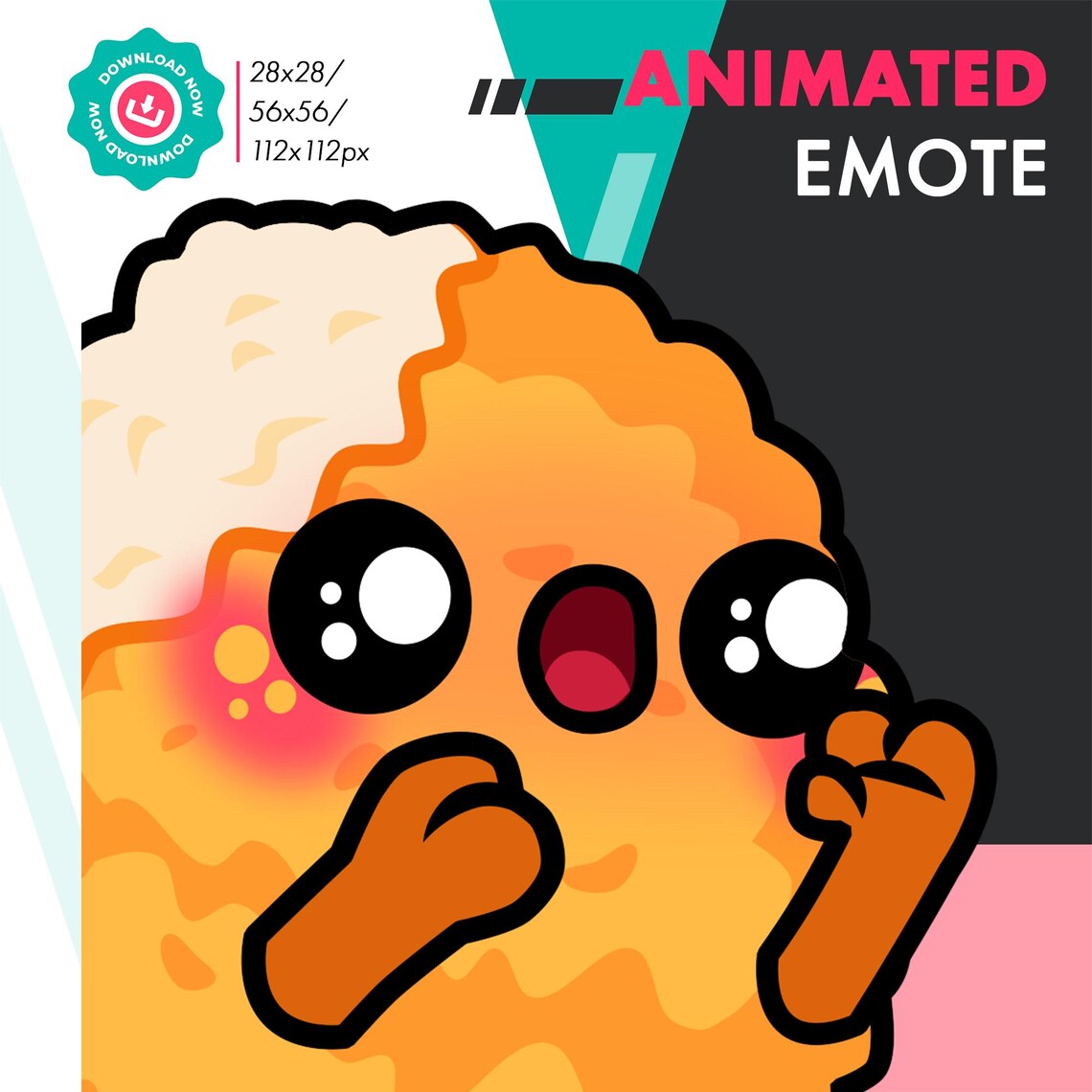 Animated Nugget Uppies Emote, Cute Fried Chicken Hug Emote for Twitch ...