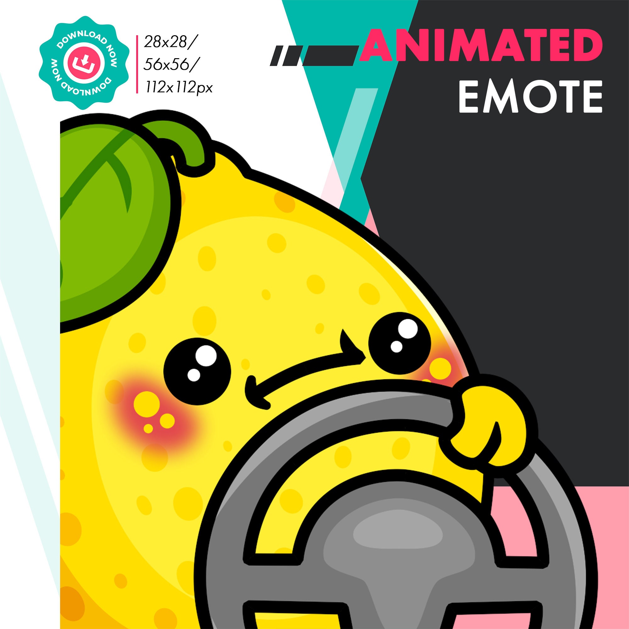 Animated Driving Emote, Animated Lemon Steering Wheel Emote for Twitch ...