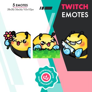 Bee Emote Pack 3, 5 Cute Wasp Lurk, Knife, Flower Emotes Bundle for ...