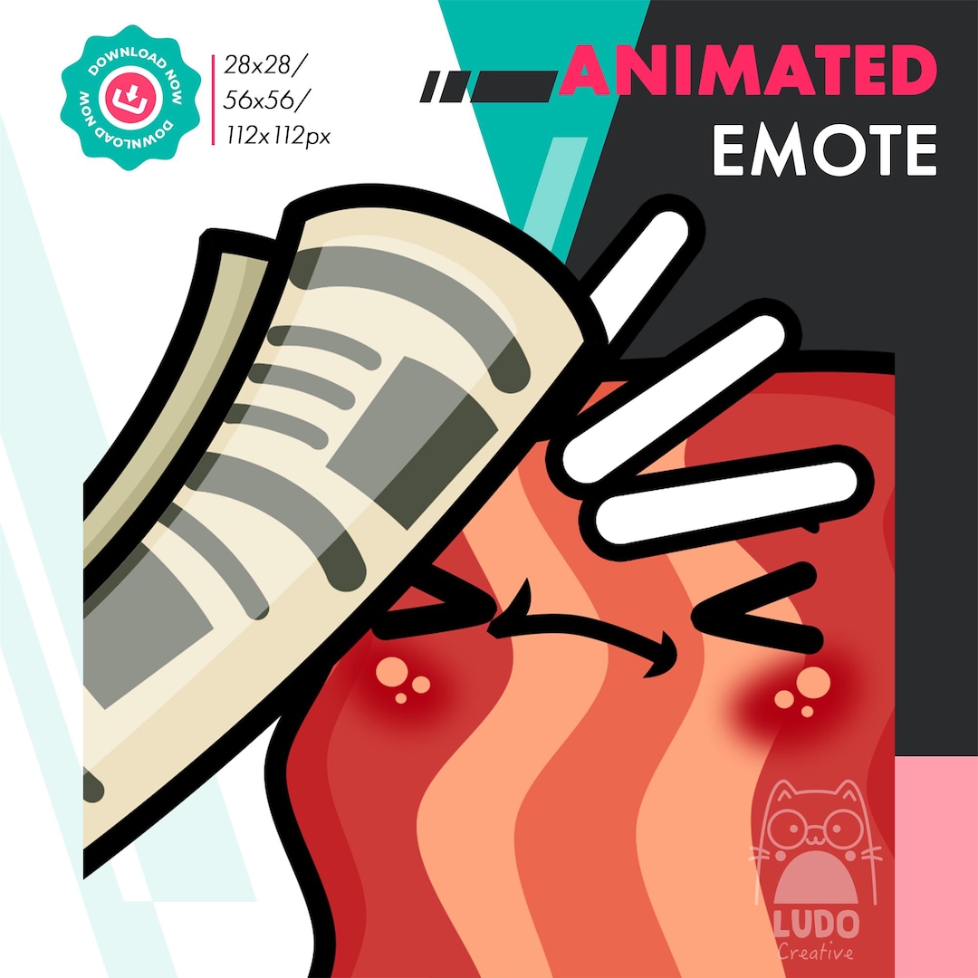Animated Bacon Emote, Cute Food Bonk Emote for Twitch Youtube Discord ...
