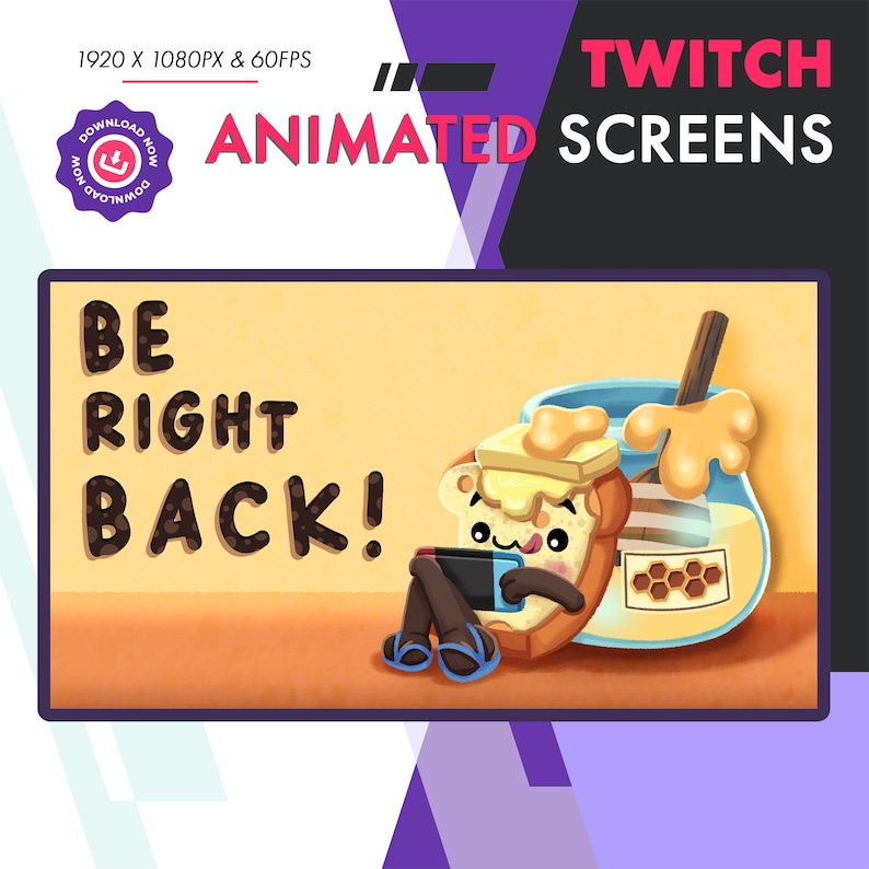 Animated Toast Overlay, Cute Bread and Butter Screens for Streamers - Etsy