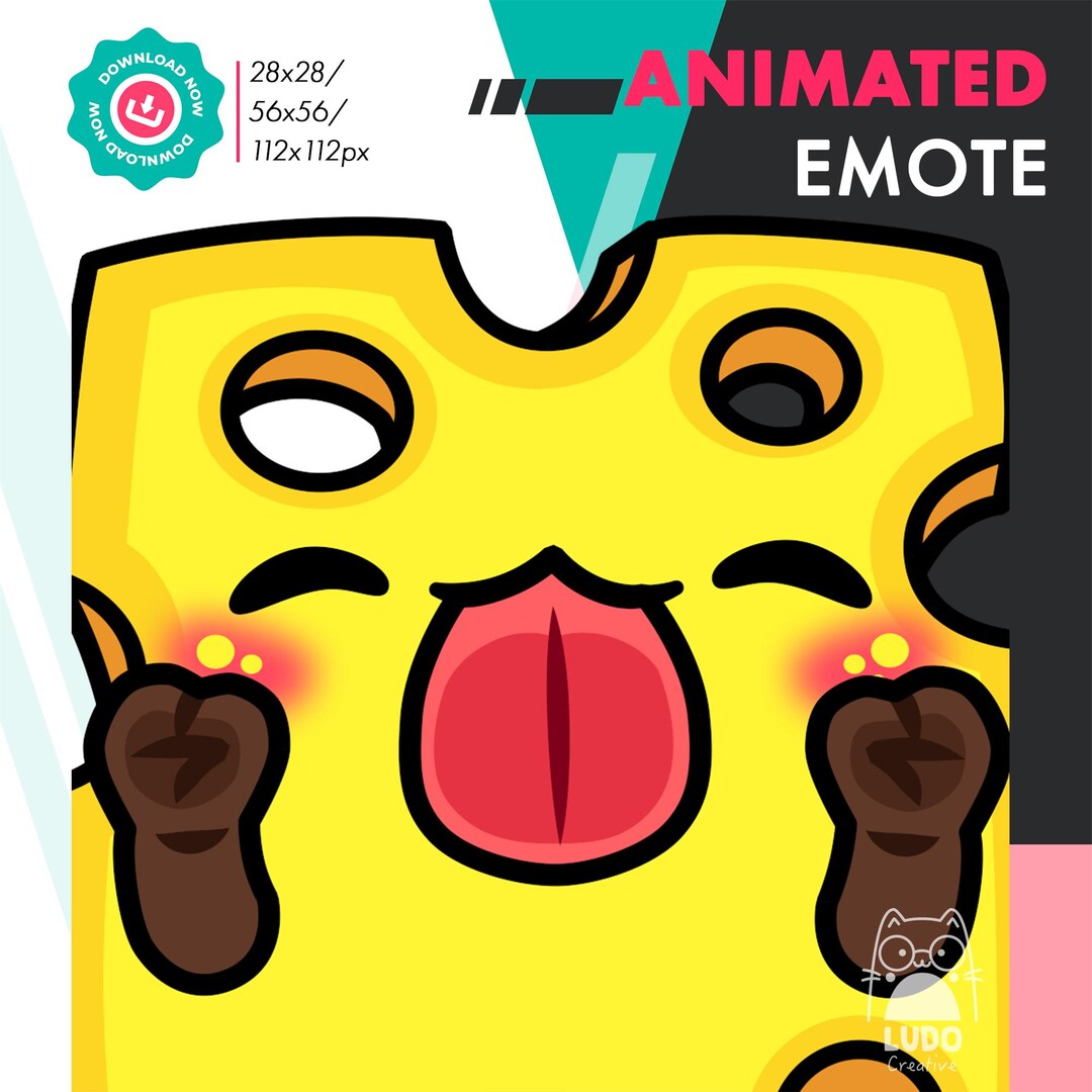 Animated Lick Emote, Cute Cheese Tongue Emote for Twitch Streamers - Etsy