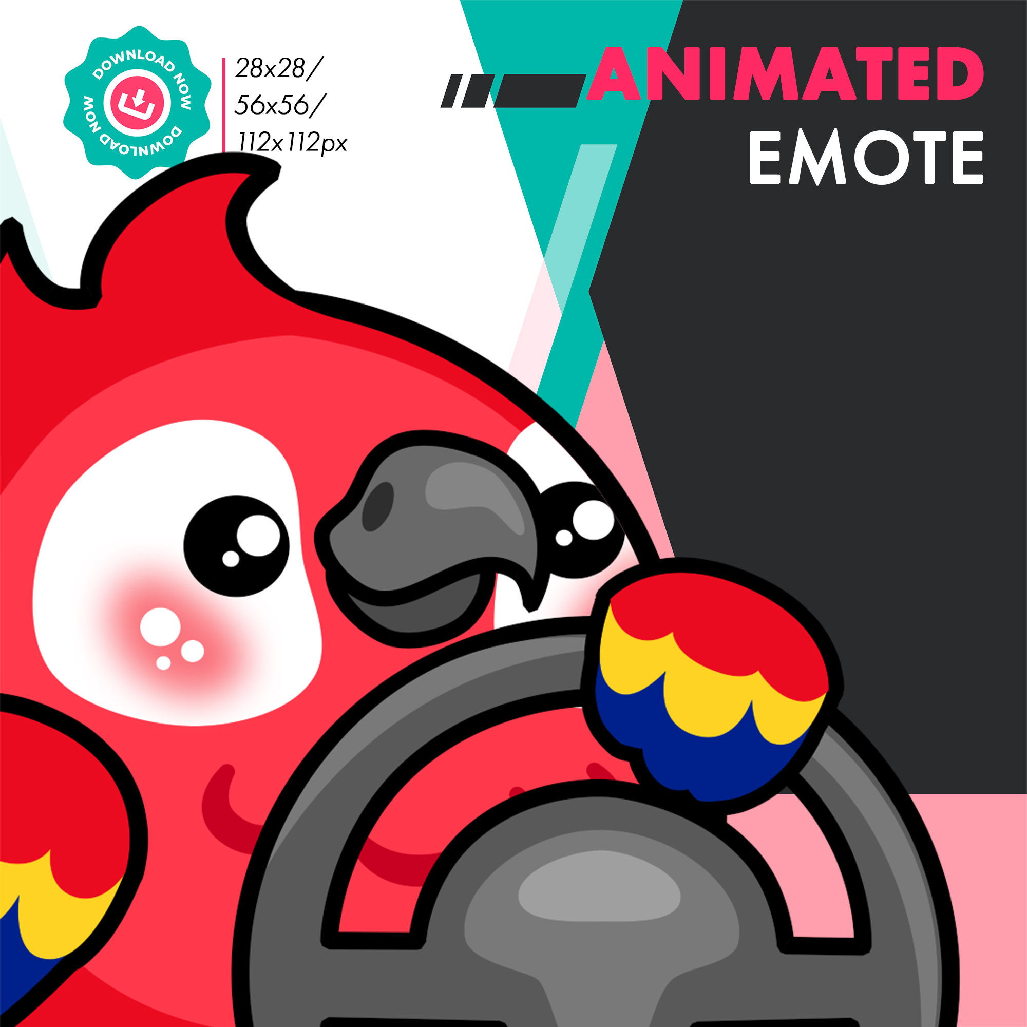 Animated Parrot Driving Emote, Animated Bird Steer Emote for Twitch ...