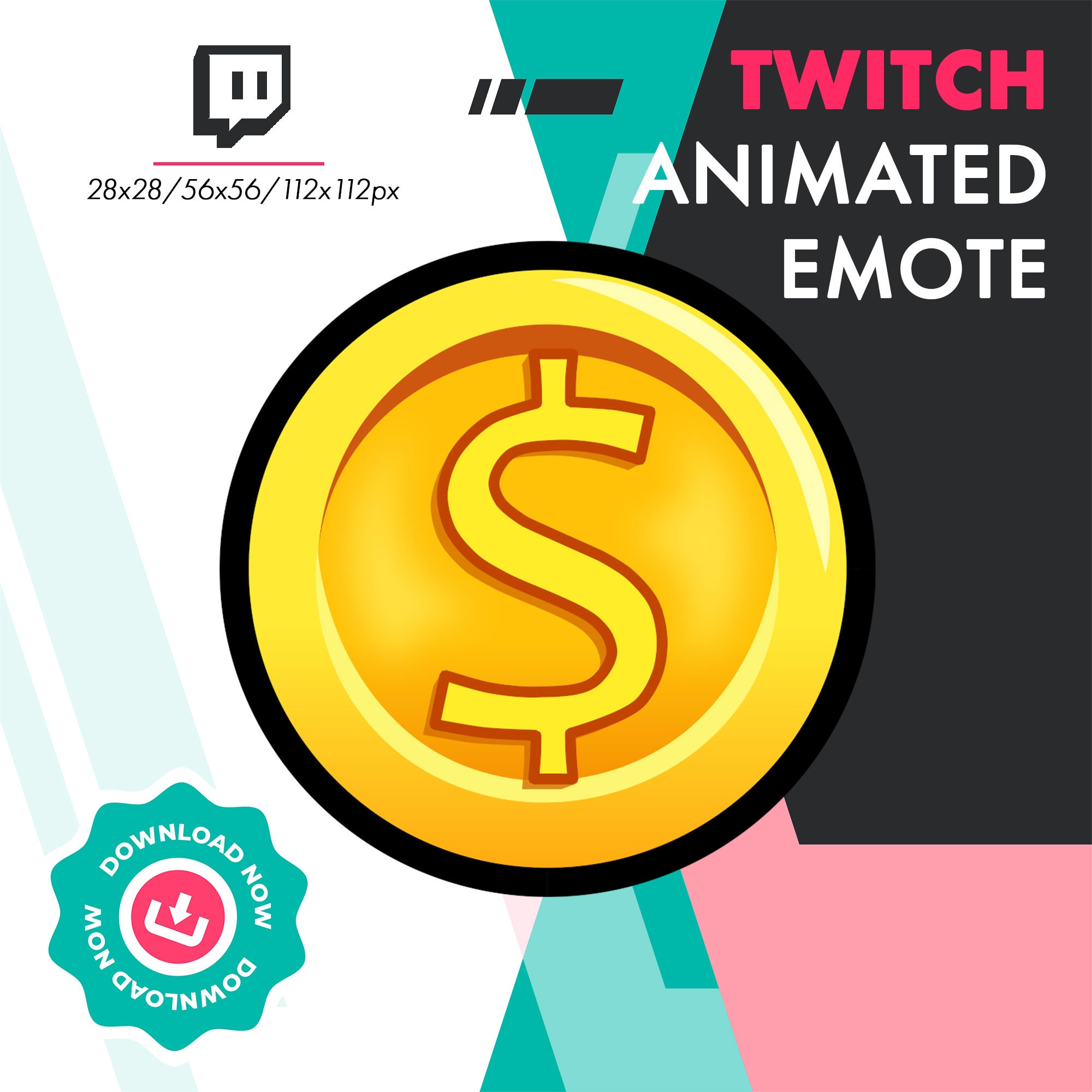 Animated Twitch Money Emote | Cute Coin Emote for Twitch Youtube ...