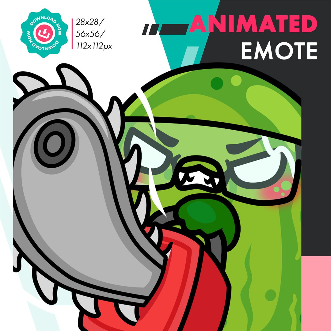 Animated Chainsaw Emote, Cute Pickle Rage Emote for Twitch Youtube ...