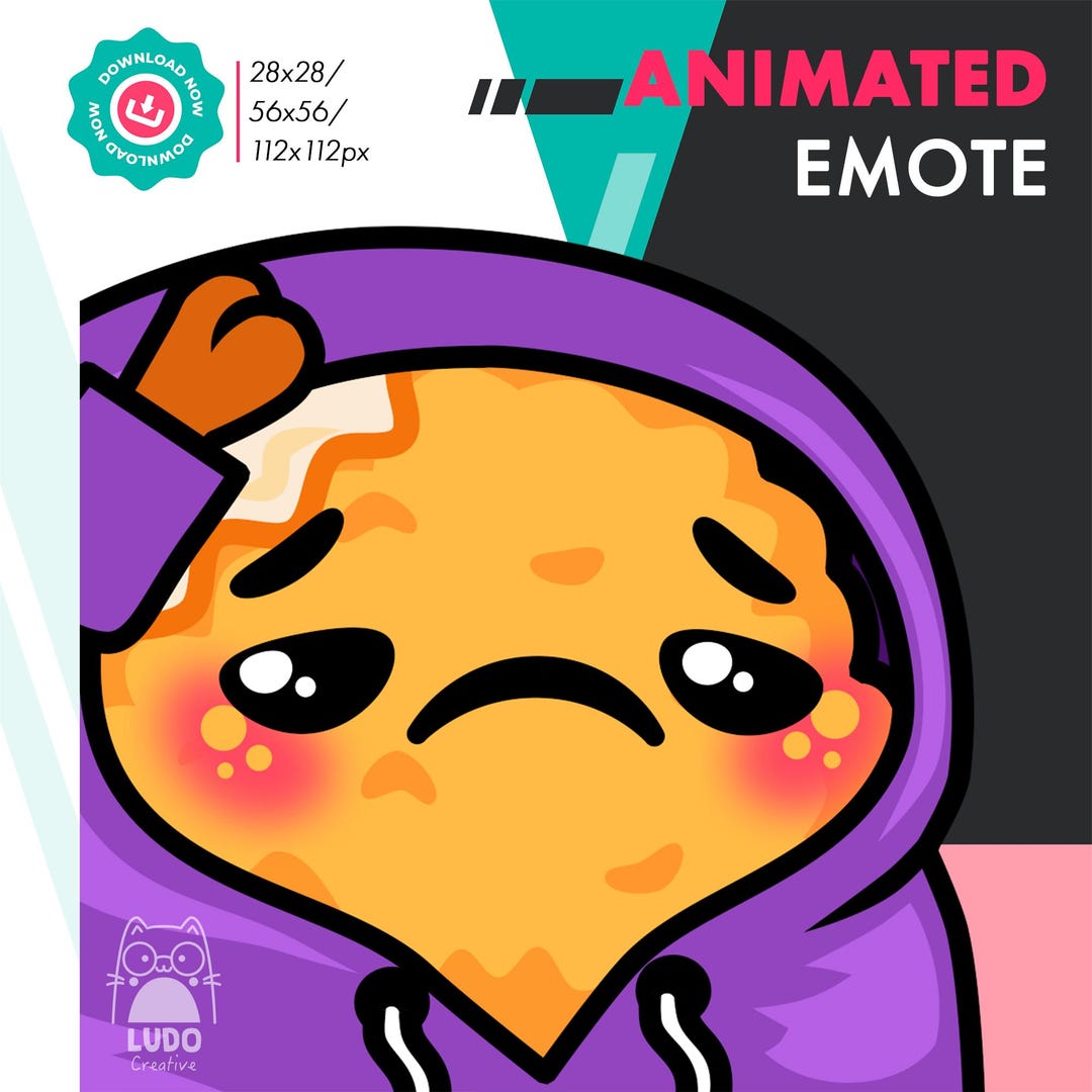Animated Chicken Nugget Hoodie Emote, Cute Fried Chicken Depressed ...
