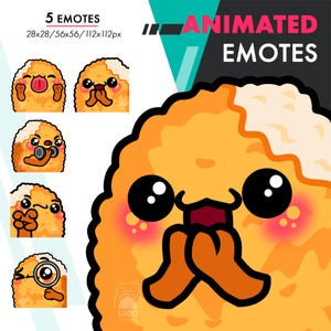 Animated Chicken Nugget Emotes Pack 7, 5 Cute Fried Chicken Lick, Clap ...
