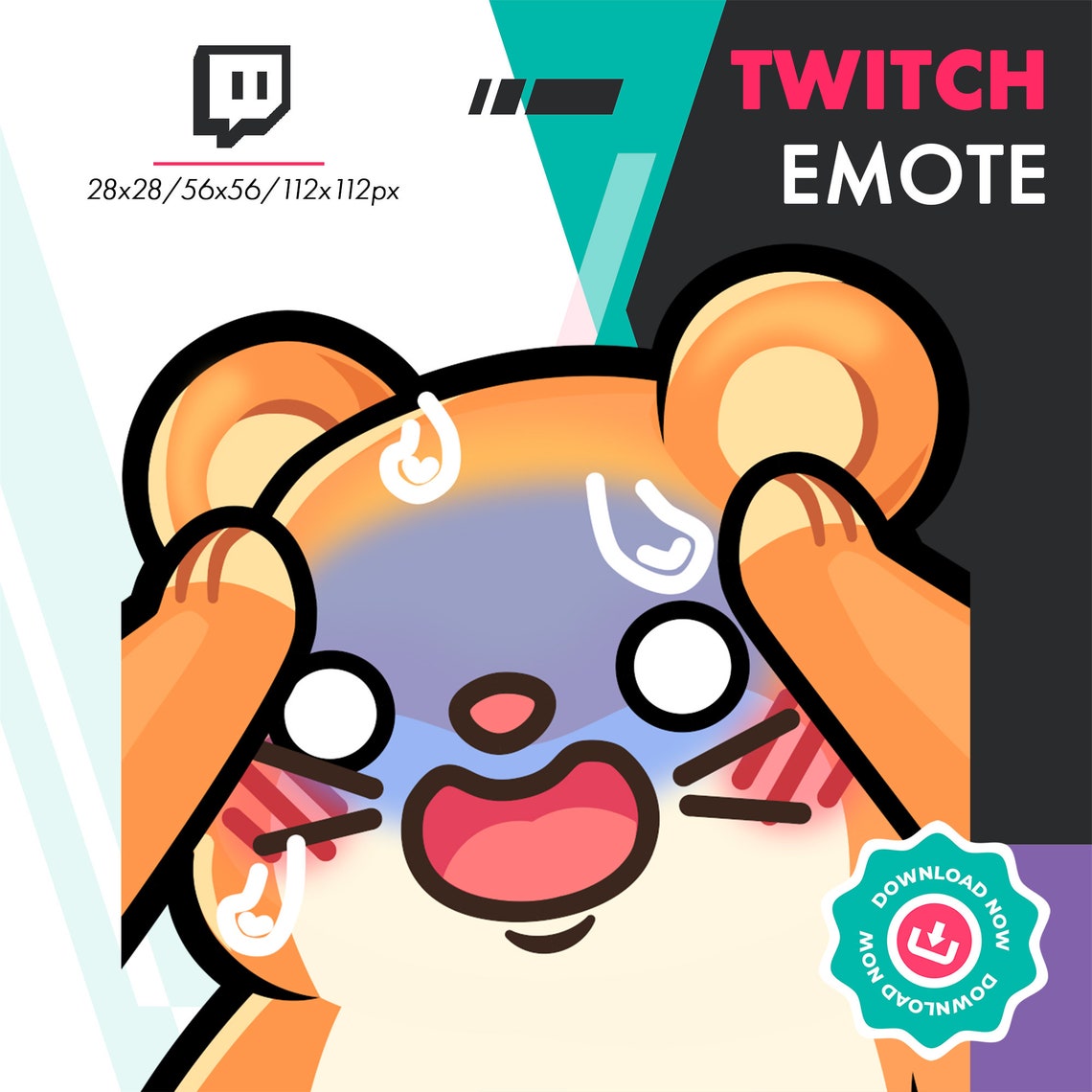 Twitch Hamster Emote Cute Cartoon Panic Mouse Emote for - Etsy
