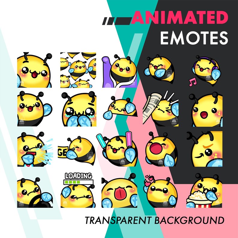 Mega Animated Bee Emotes Pack, 20 Cute Wasp Steer, Dance, Pop Emote Set ...