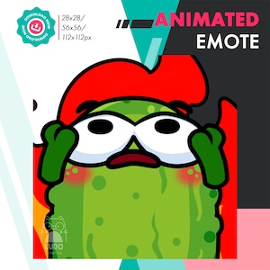 Animated Pickle Elmo Fire Emote, Cute Cucumber Chaos Emote for Twitch ...