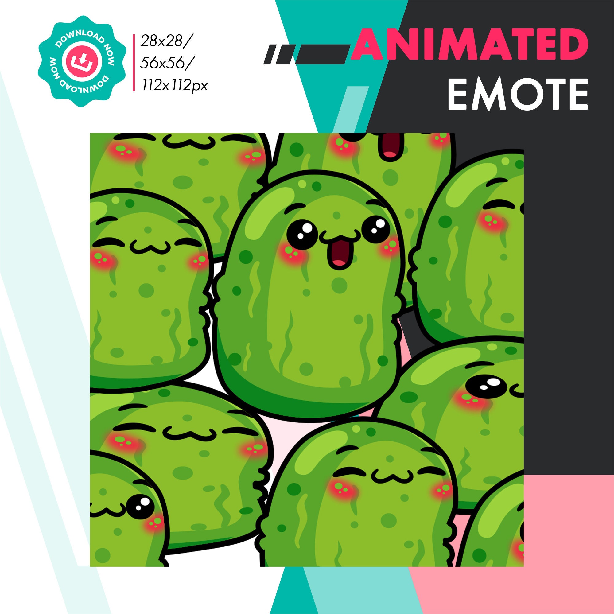 Animated Raid Emote, Cute Pickle Host Emote for Twitch Youtube Discord ...