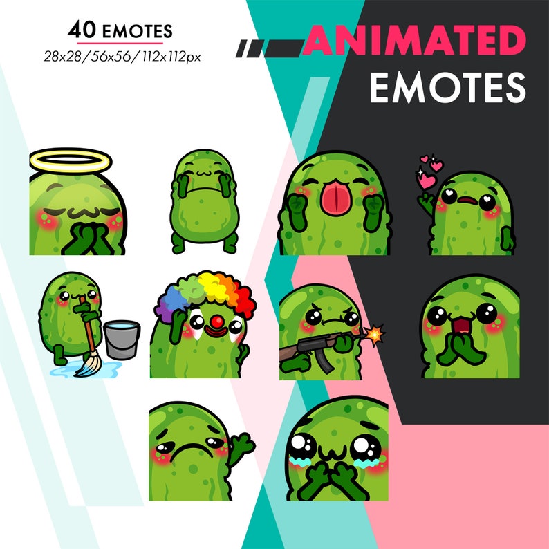 40 Animated Pickle Emotes Pack, Mega Cute Pickle Wiggle, Pet, This is ...