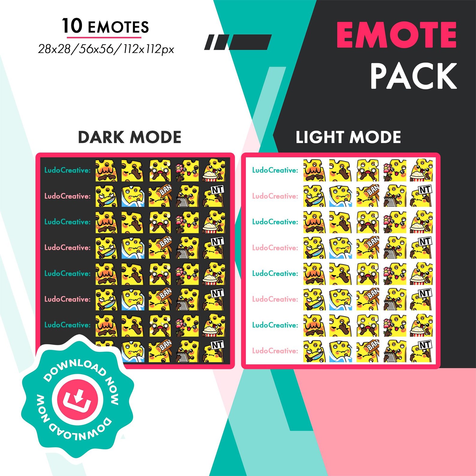 Cheese Emote Pack 2, 10 Cute Twitch Cheddar Slice Facepalm, Ban ...
