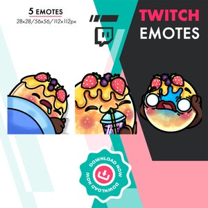 Twitch Pancake Emotes Set | 5 Cute Chibi Pancake Emotes Pack for ...
