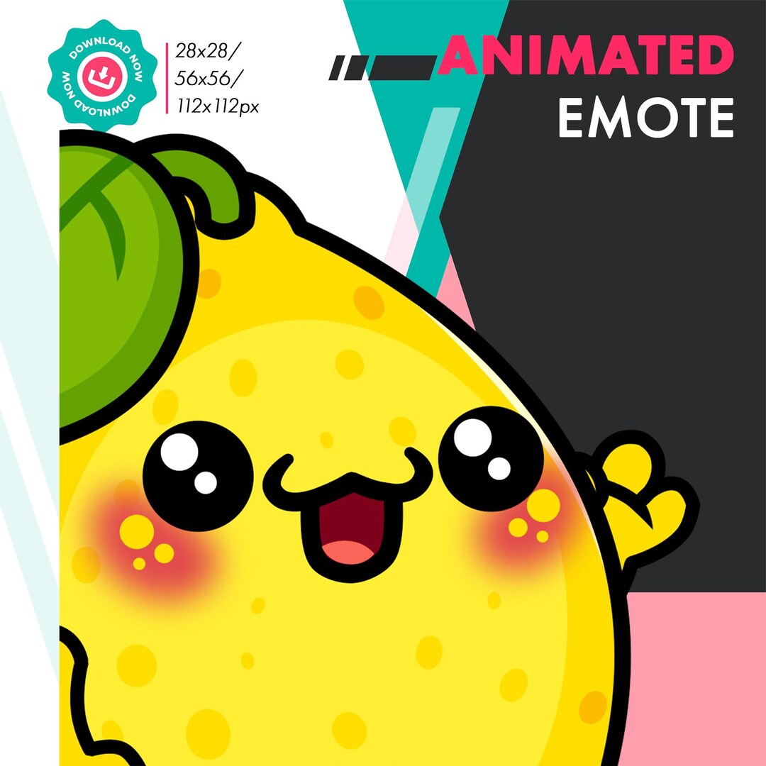 Animated Lemon Wave Emote, Cute Lemon Hi Emote for Twitch Youtube ...