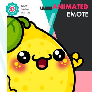 Animated Lemon Wave Emote, Cute Lemon Hi Emote for Twitch Youtube ...