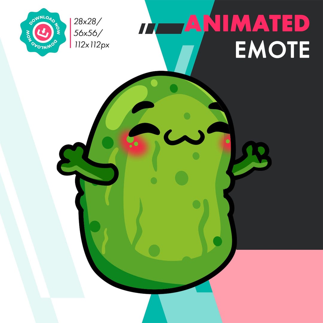 Animated Pickle Dance Emote, Cute Pickle Jump Emote for Twitch Youtube ...