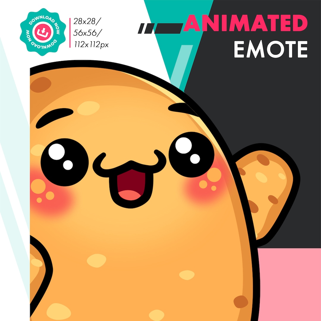 Animated Potato Wave Emote, Cute Potato Hi Emote for Twitch Youtube ...