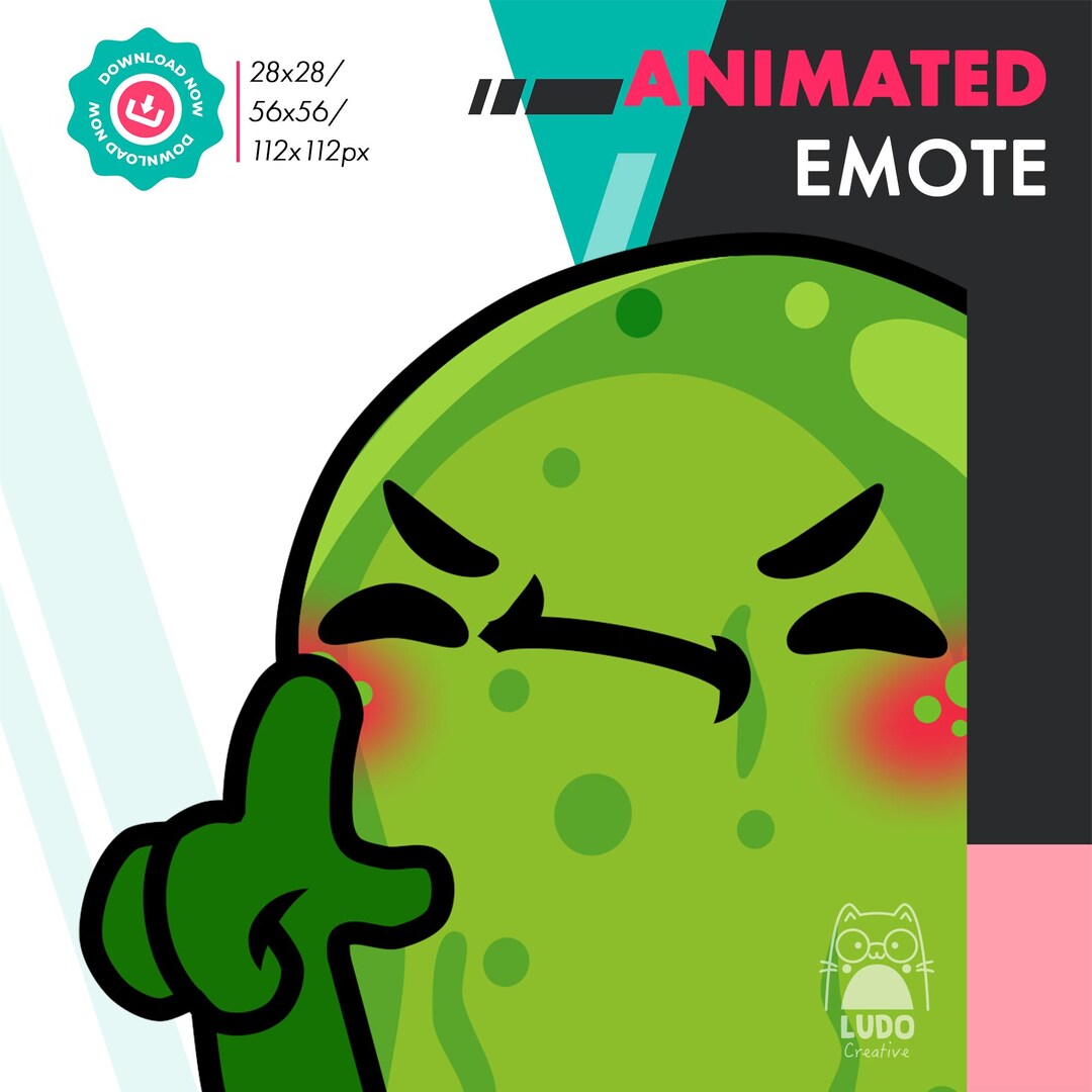 Animated Pickle No Emote, Kawaii Food Emoji GIF for Twitch Streamers - Etsy